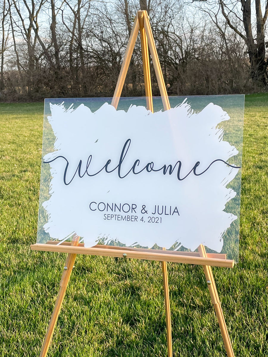 Painted Acrylic Wedding Sign | GirlyBuilds
